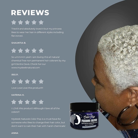 Kooky'S Kloset | Hair | Mysteek Naturals Color Pop Precious Silver ...